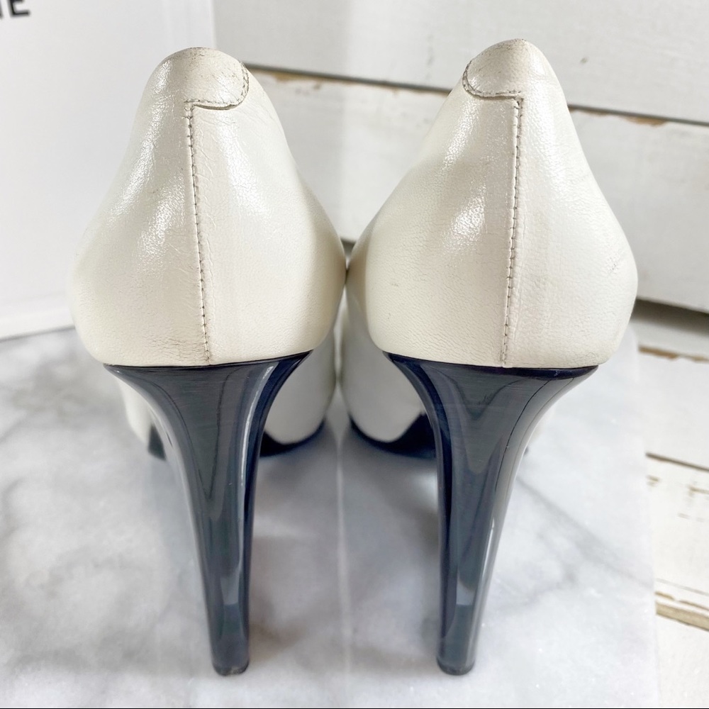 Celine Leather Pointed Toe Transparent Heels - Gem